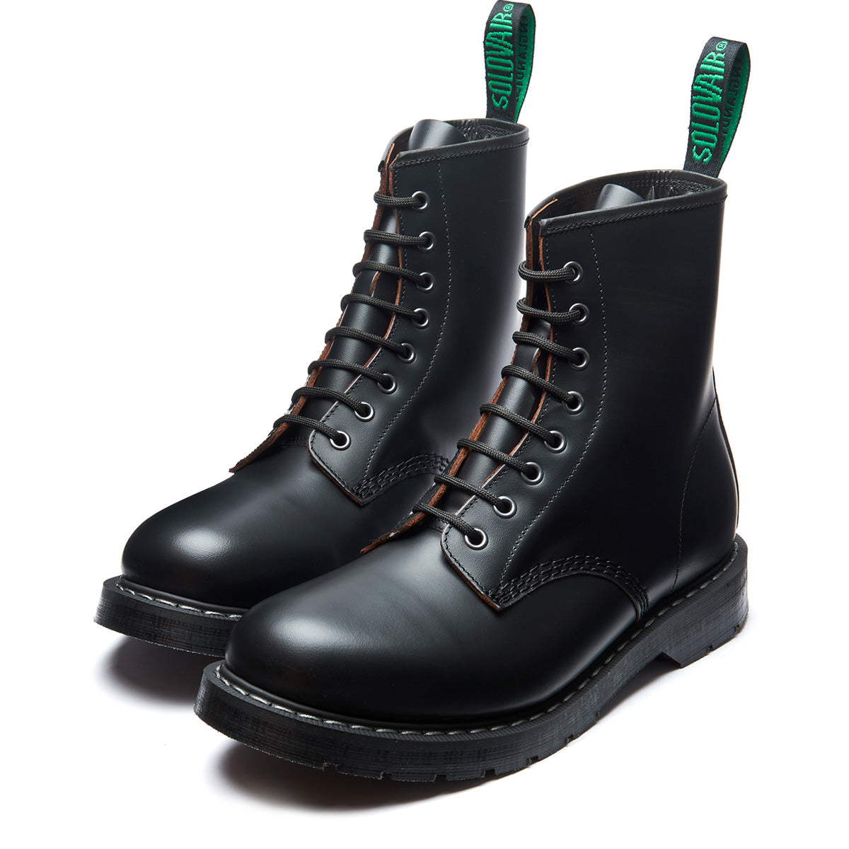 NPS Solovair Outlet | Factory Second | Boots | Black Fine Grain 8 Eye ...